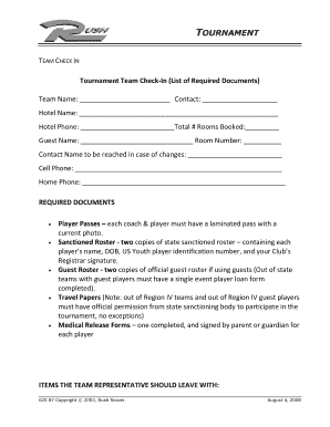Fillable Online TEAM CHECK IN Fax Email Print - pdfFiller