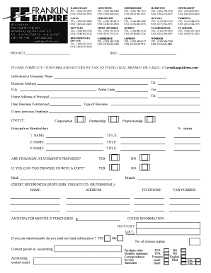Fillable Online BRANCH PLEASE COMPLETE THIS FORM AND RETURN BY FAX TO YOUR Fax Email Print ...