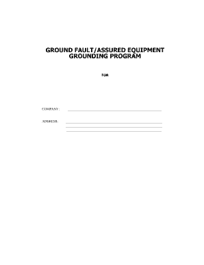 Fillable Online Ground fault/assured equipment grounding program ...