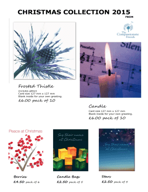 Fillable Online tcf org 2015 Christmas cards order form PDF - The ...