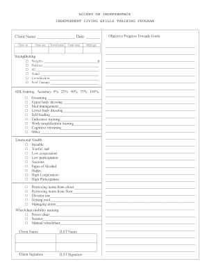 Fillable Online ILST Progress Notes - Accent on Independence Fax Email ...