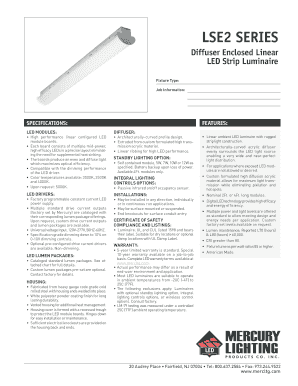 Fillable Online LSE2 SERIES Diffuser Enclosed Linear LED Strip ...