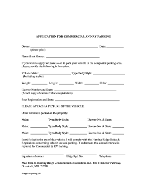 Fillable Online Commercial Vehicle Application - Hunting Ridge Fax ...