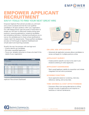 Fillable Online EMPOWER APPLICANT RECRUITMENT - CompareHRIScom Fax ...
