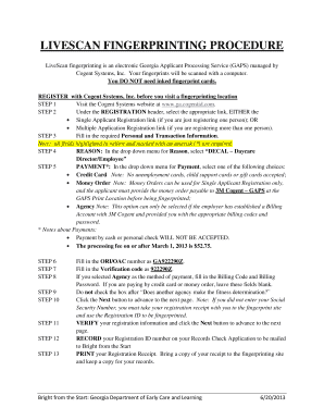 Fillable Online LIVESCAN FINGERPRINTING PROCEDURE Fax Email Print ...