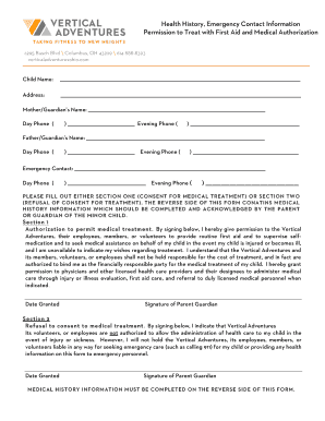 Fillable Online Medical Form 1415 - Vertical Adventures Fax Email Print ...