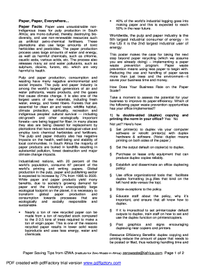Fillable Online izwa org Paper saving poster - Institute for Zero Waste ...