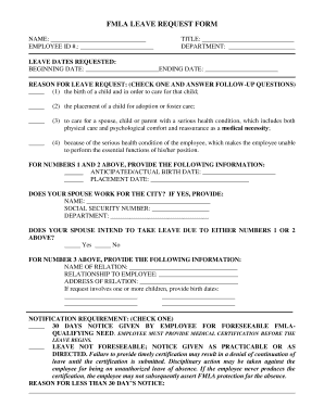 Fillable Online citynet FMLA Leave Request Form - citynetcc Fax Email ...