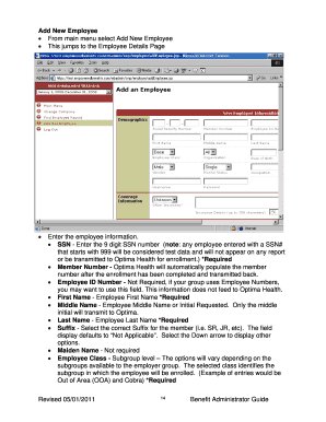 Fillable Online Add New Employee From main menu select Add New Employee ...