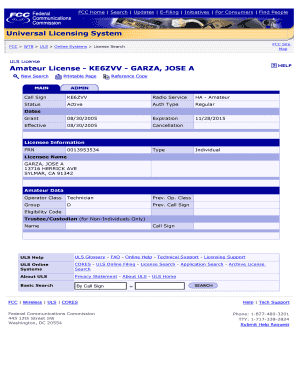 Fillable Online ULS License KE6ZVV - bgovernmentcode6254bbcomb Fax ...