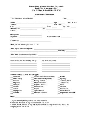Fillable Online Acupuncture Follow Up Form Fax Email Print - pdfFiller