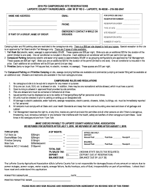 Fillable Online PGI CAMPGROUND CONTRACT AND RELEASE FORM Fax Email ...