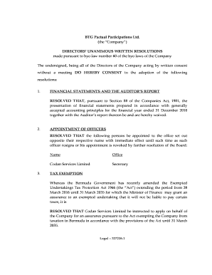 Fillable Online FINANCIAL STATEMENTS AND THE AUDITORS REPORT RESOLVED ...