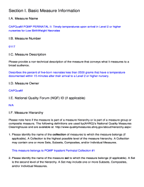 Fillable Online capquam Basic Measure Information - capquam Fax Email ...