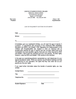 Fillable Online Age of majority student Fax Email Print - pdfFiller
