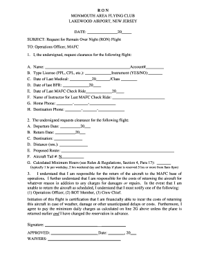 Fillable Online (RON) Request Form - MAFC Fax Email Print - pdfFiller
