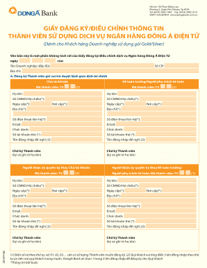 Fillable Online ?i?u ch?nh th ng tin th nh vi n s? d?ng DongA eBanking Fax Email Print - pdfFiller