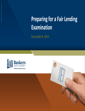 Fillable Online Preparing for a Fair Lending Examination ...