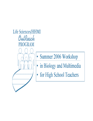 Fillable Online outreach mcb harvard Summer 2006 Workshop in Biology ...
