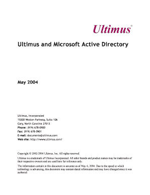 Fillable Online Ultimus and Microsoft Active Directory Ultimus BPM ...