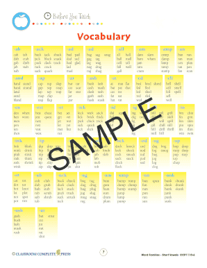 Fillable Online Vocabulary - Classroom Complete Press Fax Email Print - pdfFiller