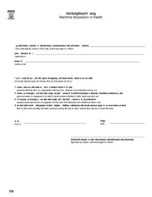 Fillable Online Heilbrigisyfirlsing Maritime Declaration of Health Fax ...