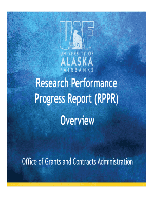 Fillable Online Progress Report (RPPR) Fax Email Print - pdfFiller