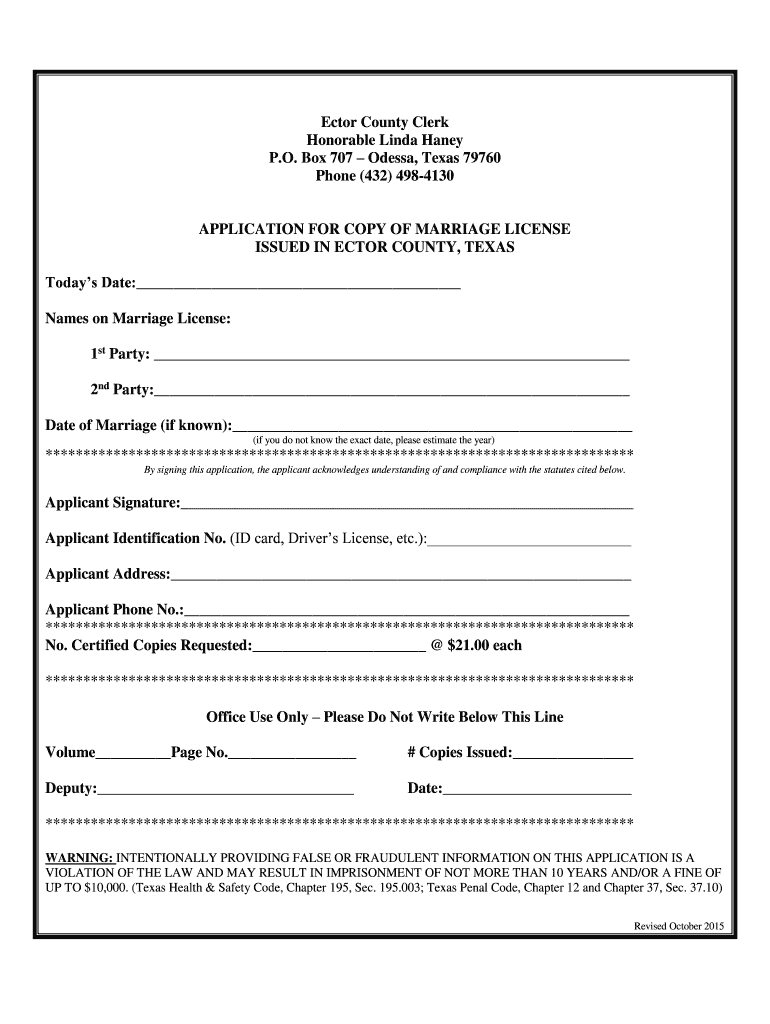 Fillable Online MARRIAGE LICENSE APPLICATION REQUIREMENTS Fax Email Print - pdfFiller