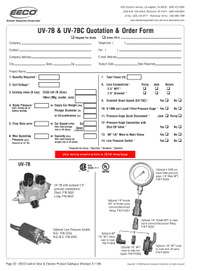 Fillable Online UV-7B UV-7BC Quotation Order Form Fax Email Print ...