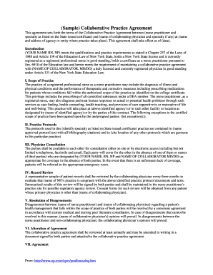 Fillable Online Collaborative Agreement Sample NY - NAPNAP Career ...