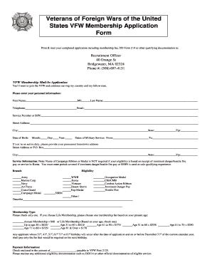 Fillable Online myvfw VFWMembershipApplication - My VFW - myvfw Fax ...