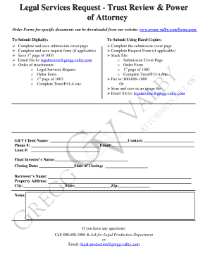 Fillable Online Legal Services Request Trust Review & Fax Email Print ...