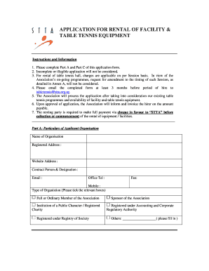 Fillable Online stta org STTA - Facility Booking Form version 1.6 ...