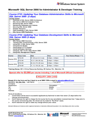 Fillable Online Microsoft SQL Server 2005 for Administrator Developer Fax Email Print - pdfFiller