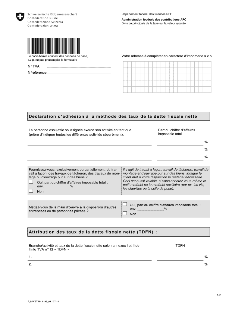 Remplissable En Ligne estv admin D claration d'adh sion: Taux de la dette fiscale nette Fax ...