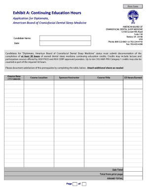 Fillable Online abcp-us Exhibit A Continuing Education Hours - babcpb ...