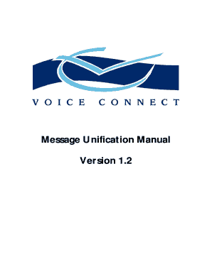 Fillable Online voiceconnect co Message Unification Manual Version 1 ...