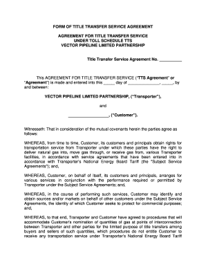 Fillable Online VPCN Form of Title Transfer Service Agreement 04-18-16 ...