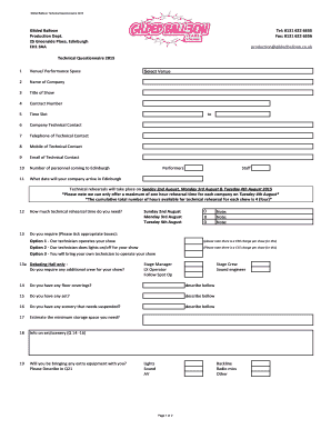 Fillable Online Technical Questionnaire - Gilded Balloon Fax Email Print - pdfFiller