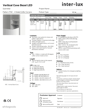 Fillable Online Vertical cove bezel led pattern p4c - Inter-Lux Fax ...