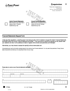 Fillable Online Financial Statements Request Form - First Point ...