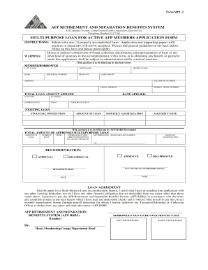 Fillable Online Afp retirement and separation benefits system - afprsbs ...