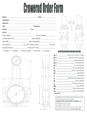 Fillable Online Crowerod Order Form Fax Email Print - pdfFiller