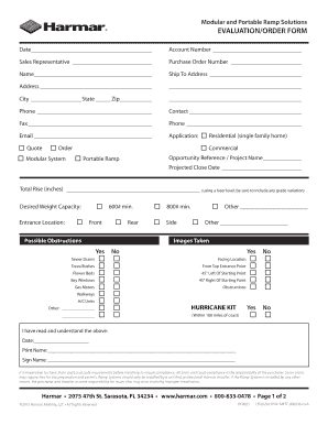 Fillable Online Modular and Portable Ramp Solutions EVALUATIONORDER ...