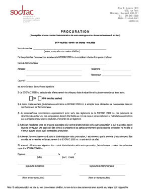 Remplissable En Ligne PROCURATION FR.doc Fax Email Imprimer - pdfFiller