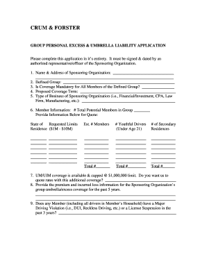 Fillable Online CRUM amp FORSTER - Ryan Turner Specialty Fax Email ...