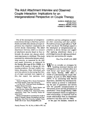 Fillable Online The Adult Attachment Interview and Observed Couple ...