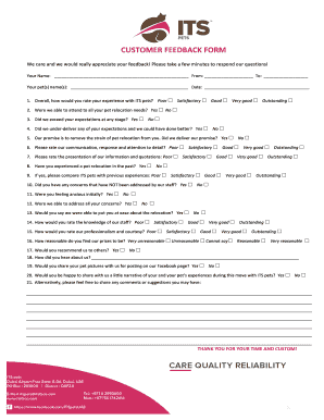 Fillable Online Customer Feedback Form - bitsisobbcomb Fax Email Print - pdfFiller