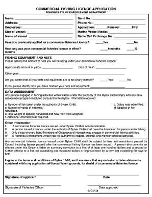 Fillable Online nawash COMMERCIAL FISHING LICENCE APPLICATION - nawash ...