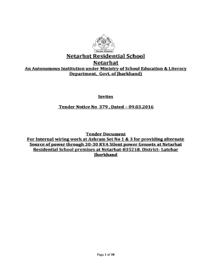 Fillable Online Netarhat Residential School Netarhat - Netarhat ...